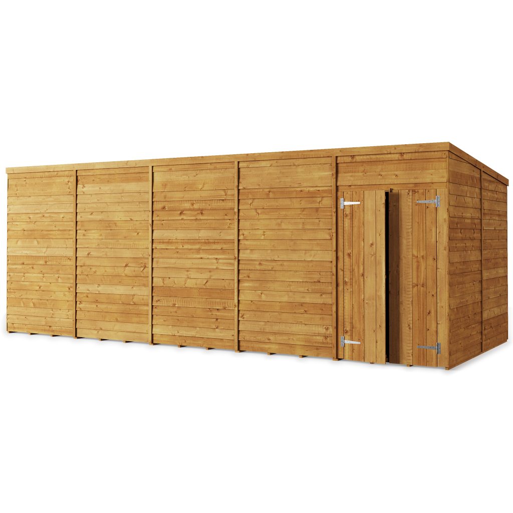 Store More Overlap Pent Shed - 20x8 Windowless - Simpsons Timber