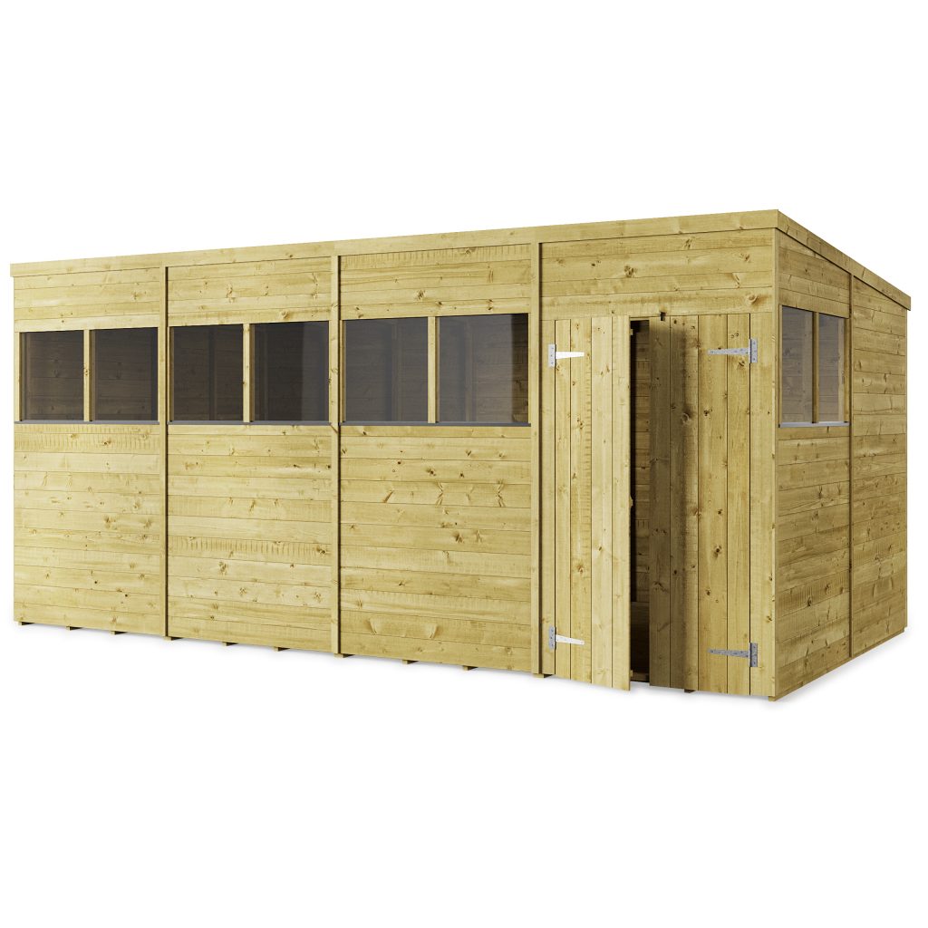 Store More Tongue and Groove Pent Shed - 16x8 Windowed - Simpsons Timber