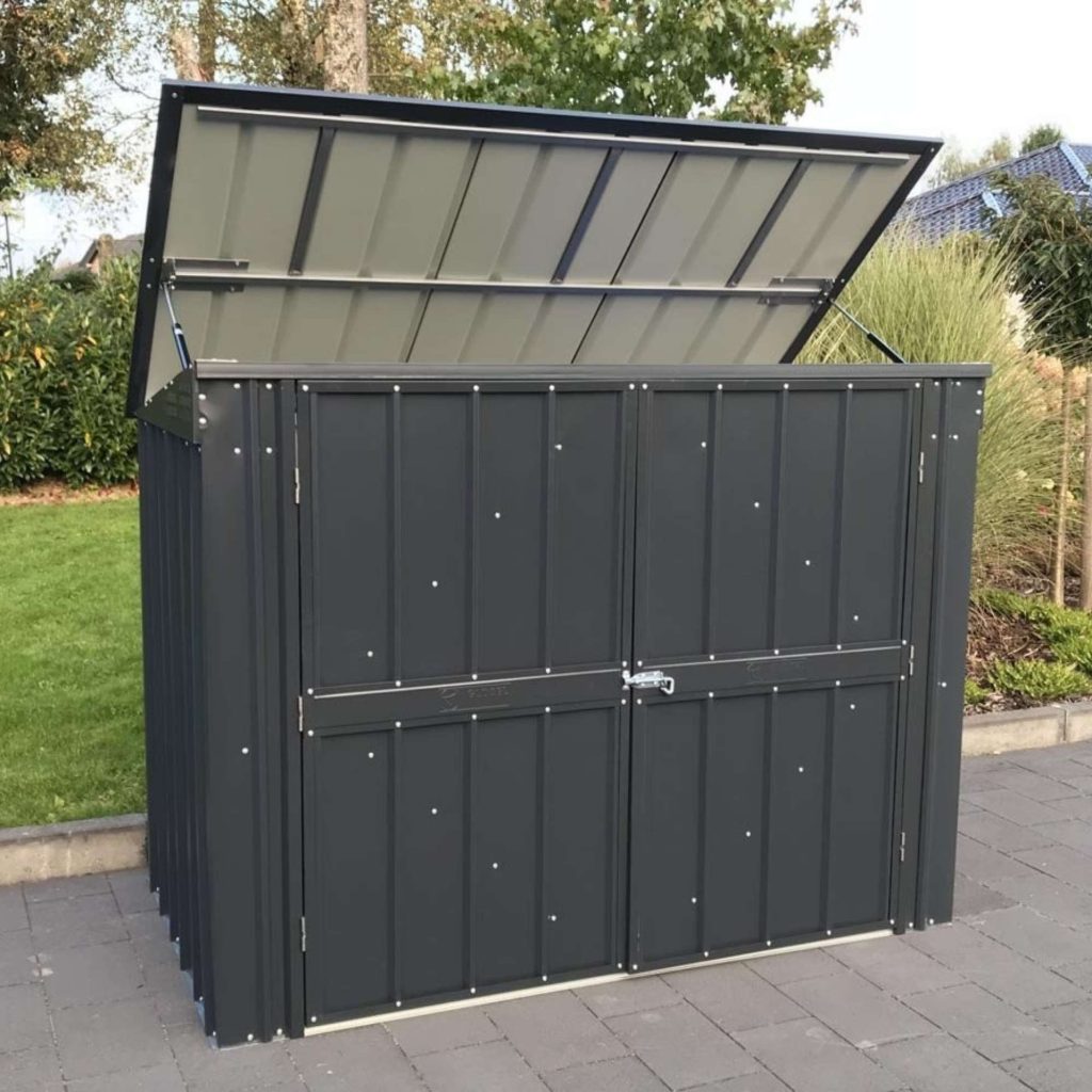Globel 6x3ft Metal Bin Store - Double Bin - Simpsons Timber
